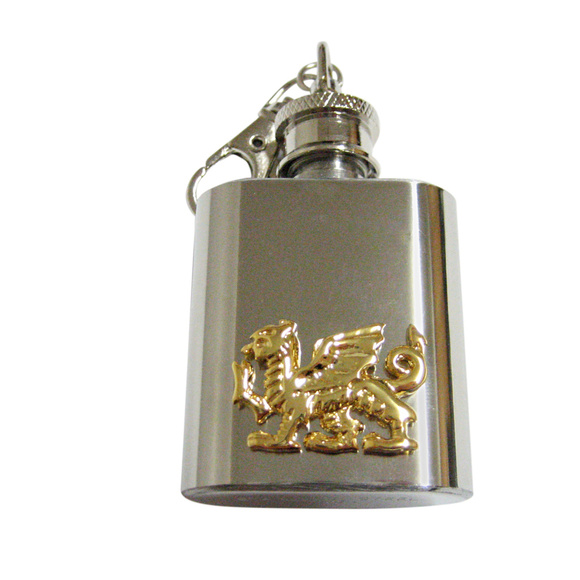 Kiola Designs | Other | Gold Toned Welsh Dragon Keychain Flask | Poshmark